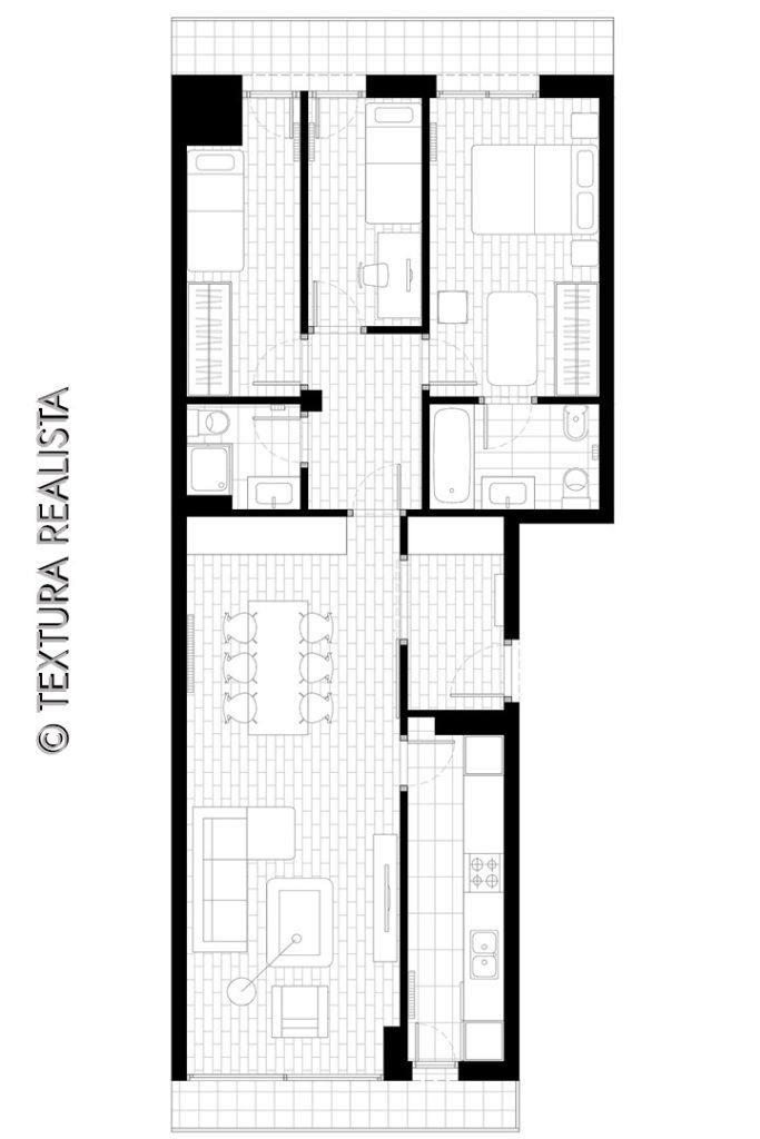 Plano Detallado Blanco/Negro - Textura Realista